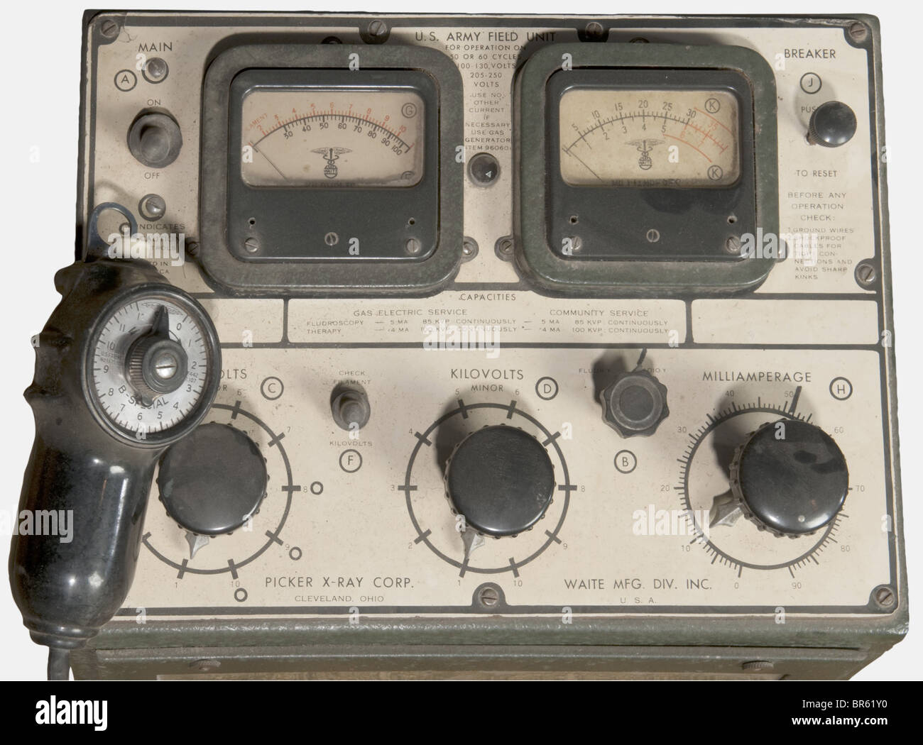 Un set fotografico US Army Field X-Ray, brand Picker, completo di tutti ...