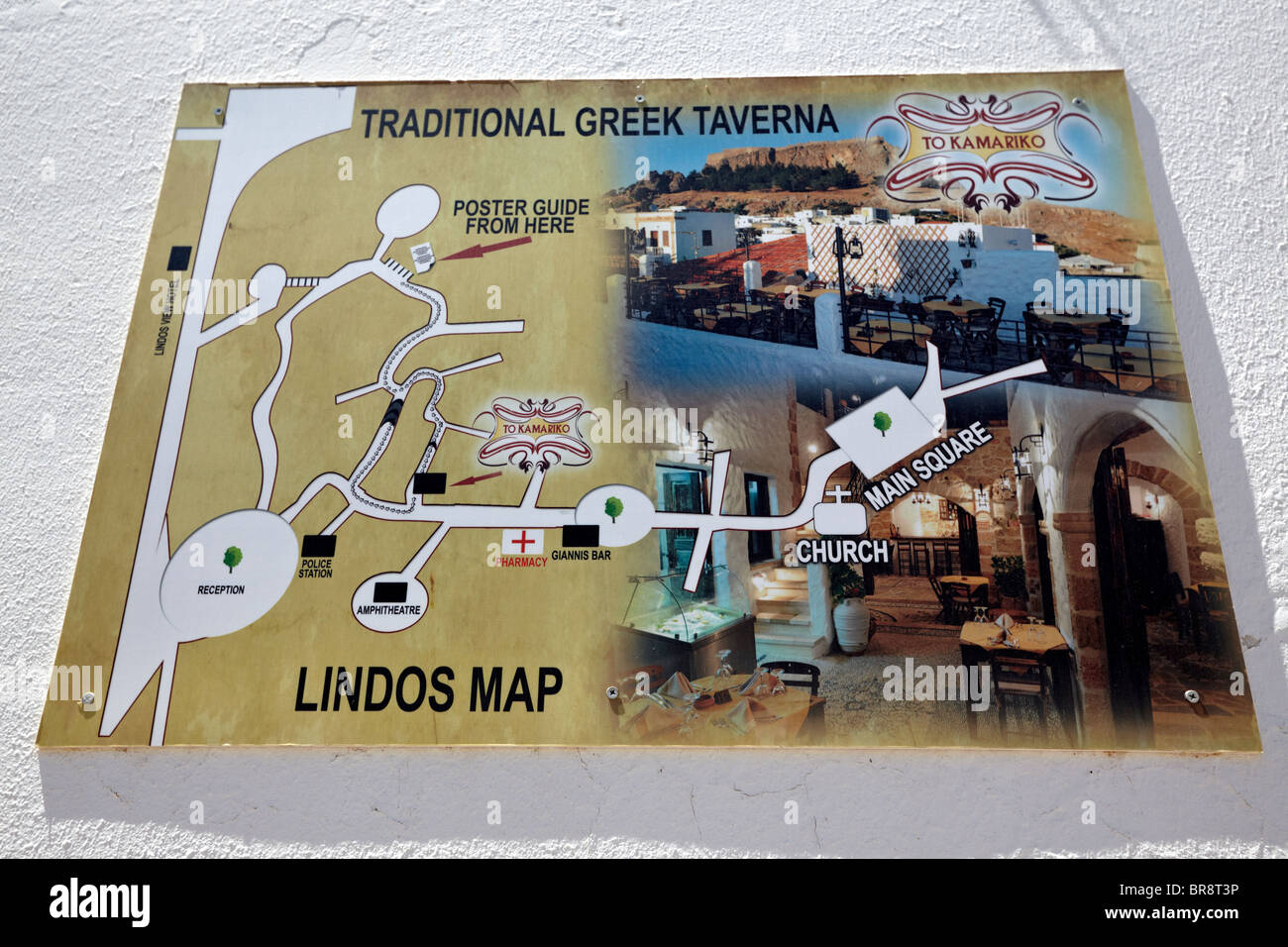 Mappa di Lindos Rodi Isole Greche Grecia Hellas Foto stock - Alamy