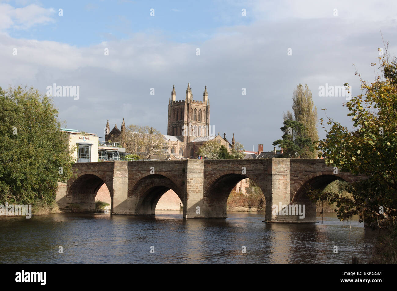 Wye bridge e la cattedrale di hereford immagini e fotografie stock ad ...