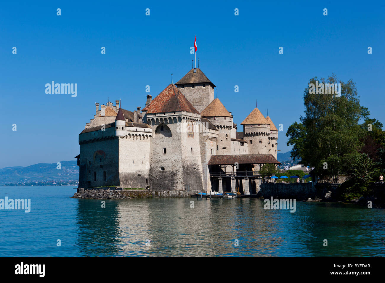 Il Château de Chillon del Castello di Chillon, Montreux, Canton Vaud e ...
