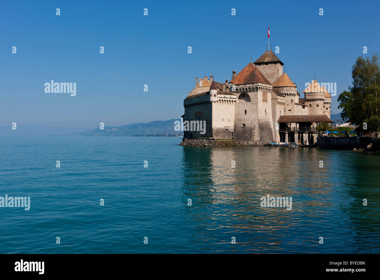Il Château de Chillon del Castello di Chillon, Montreux, Canton Vaud e ...