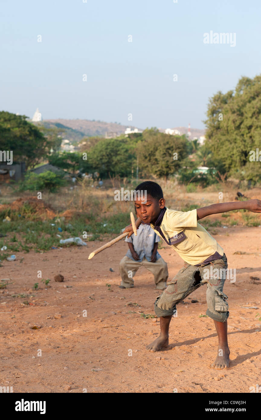 Children playing traditional games stick immagini e fotografie stock ad ...