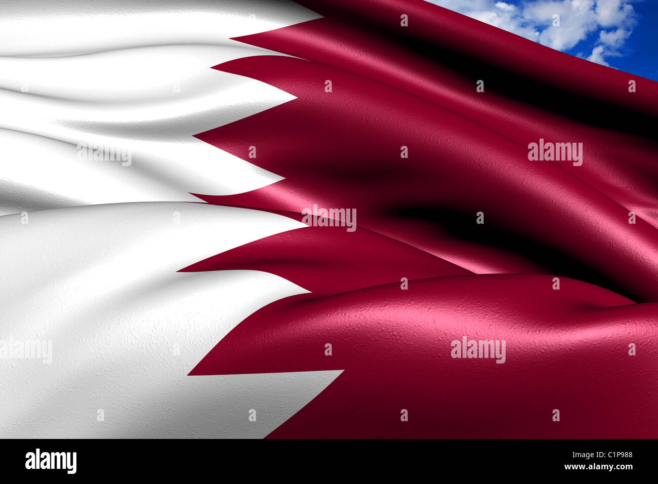 Bandiera nuvolosa del qatar immagini e fotografie stock ad alta ...