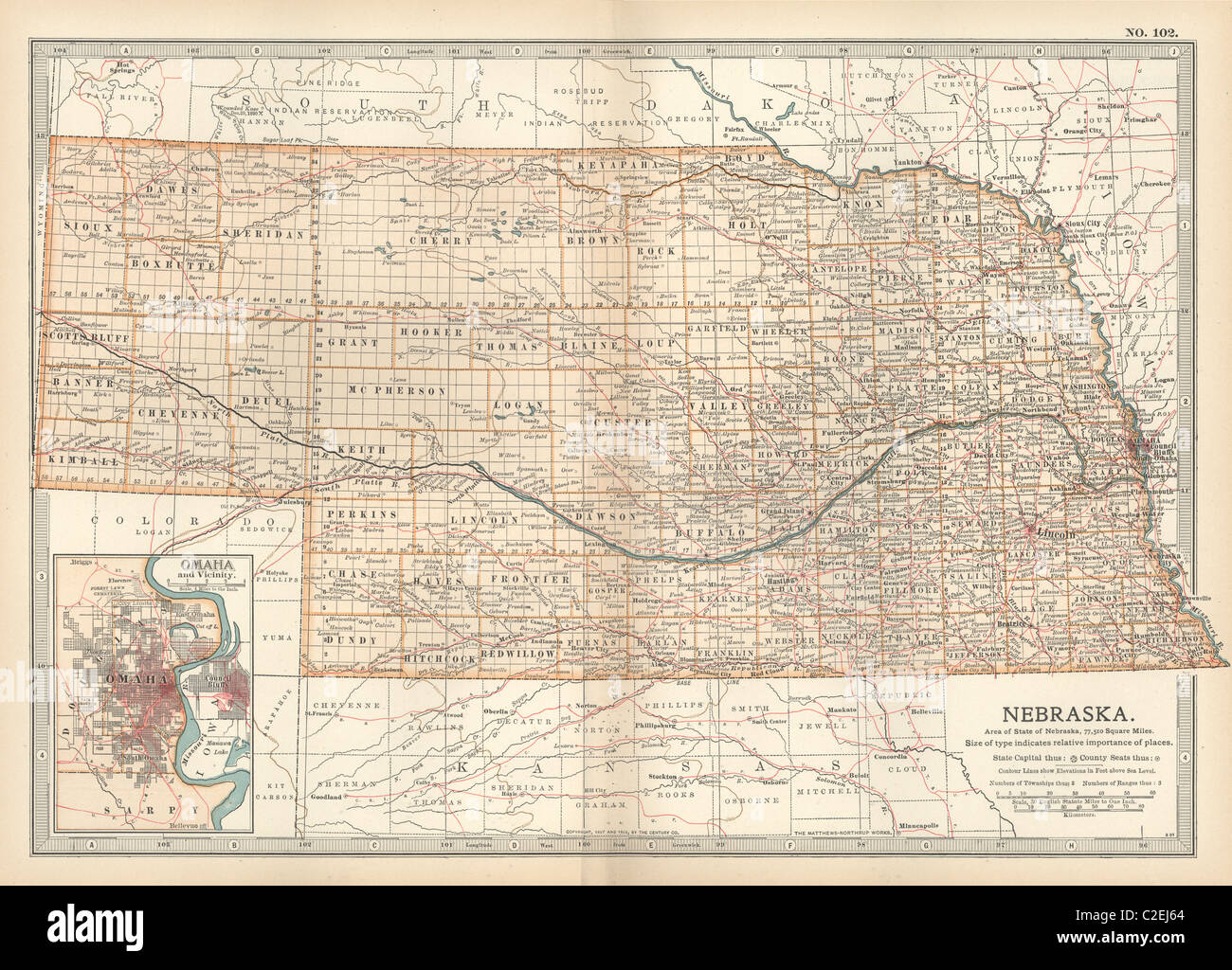 Missouri river maps cartografia geografia immagini e fotografie stock ...