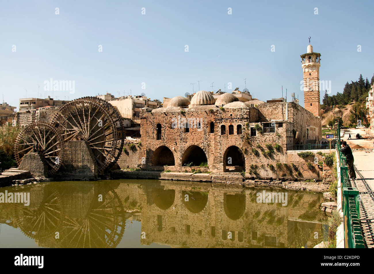 Hama mulino ad acqua Noria 20 metro alto Siria fiume Oronte costruire ...