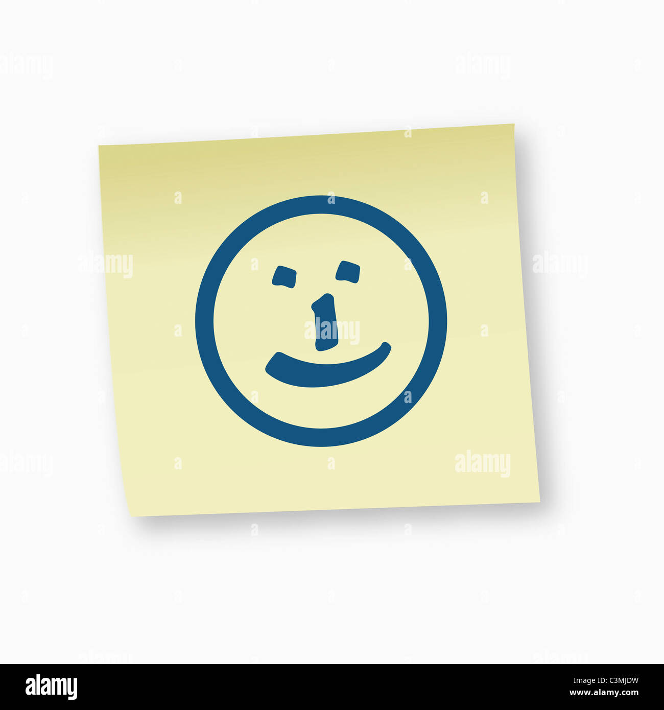 Segno di faccia di smiley sulla nota adesiva immagini e fotografie ...