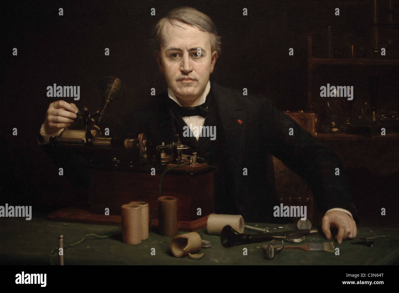 Thomas Alva Edison (1847-1931). Inventore americano. Ritratto (1890) di ...