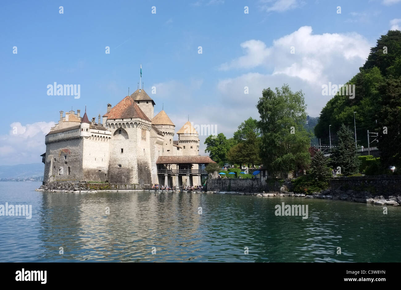 Il Castello di Chillon, sul Lago di Ginevra, Svizzera - 1 Foto stock ...