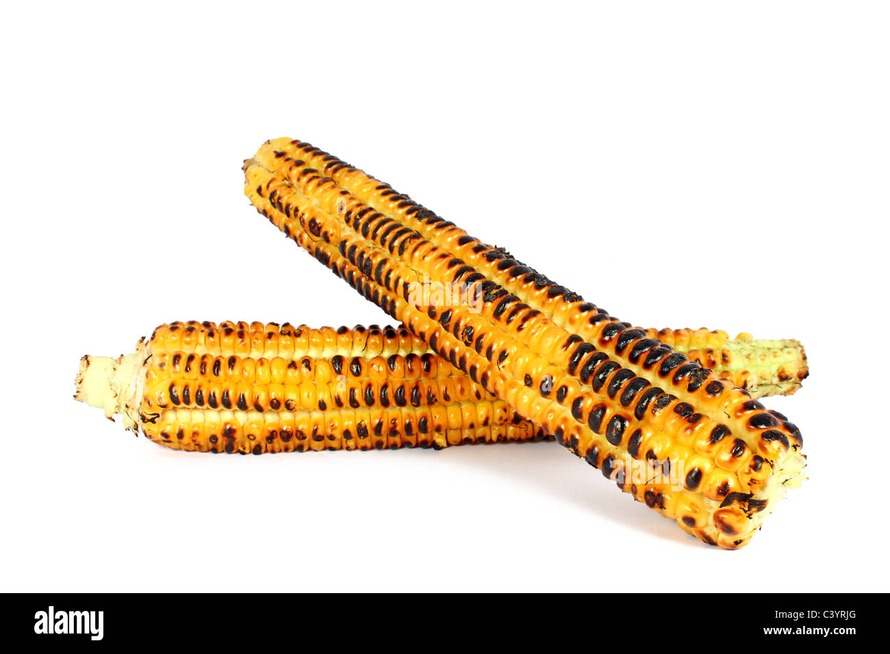 Dolce alla griglia di tutoli di mais isolato su bianco Foto stock - Alamy