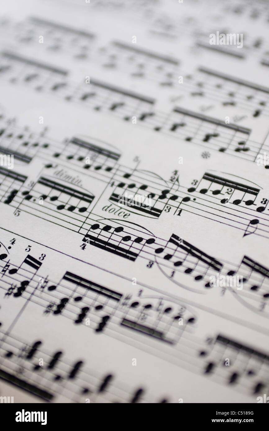 Spartito musicale, close-up Foto stock - Alamy