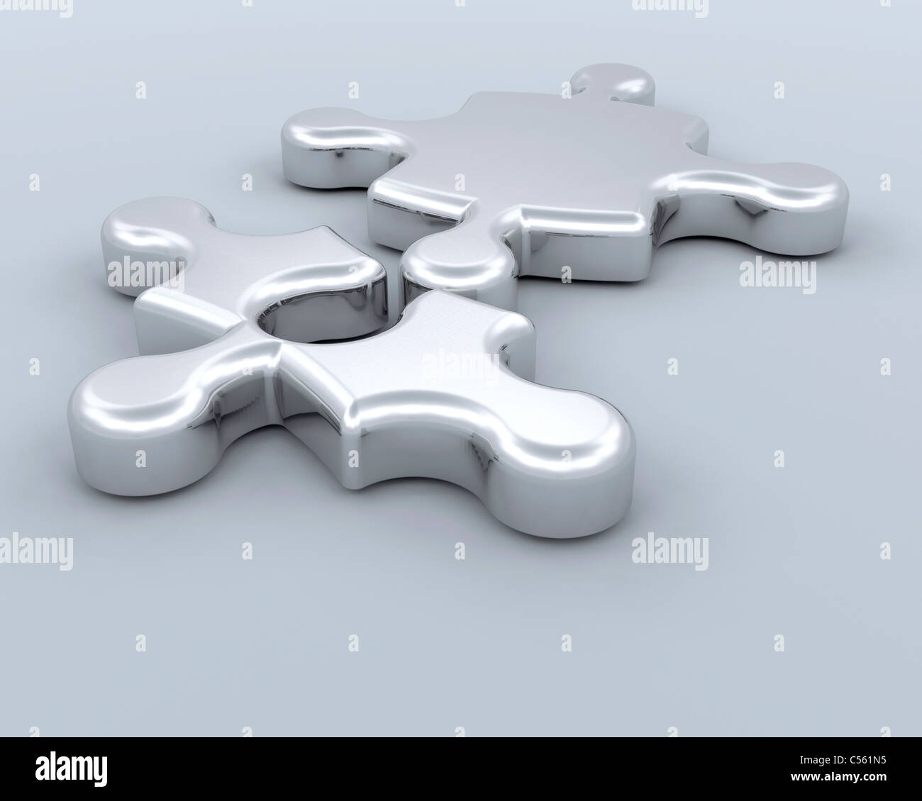 3d render two puzzle pieces immagini e fotografie stock ad alta ...