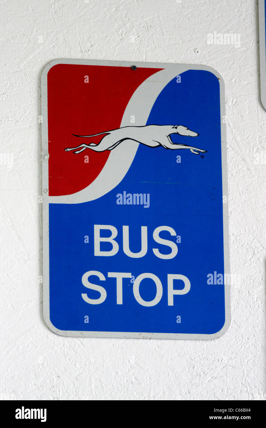 Segnale di fermata dell'autobus levriero immagini e fotografie stock ad ...