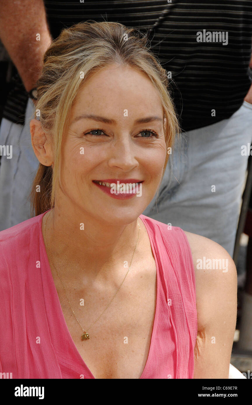 Sharon stone alla cerimonia di induzione per la stella sulla Hollywood ...