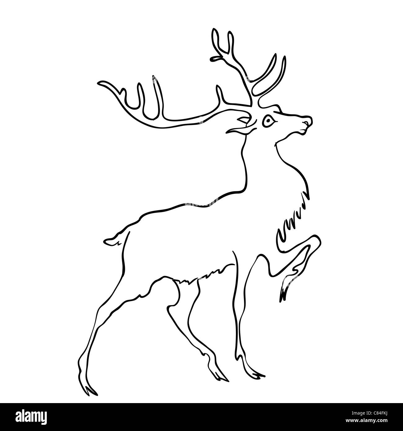 Vector drawing of deer immagini e fotografie stock ad alta risoluzione ...