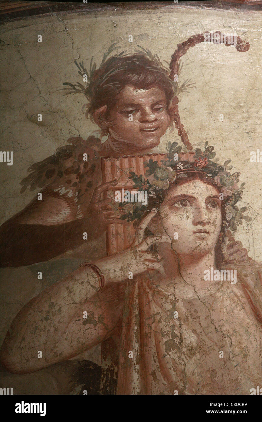 Ercole e telefo. Antico affresco da Ercolano nel Museo Archeologico ...