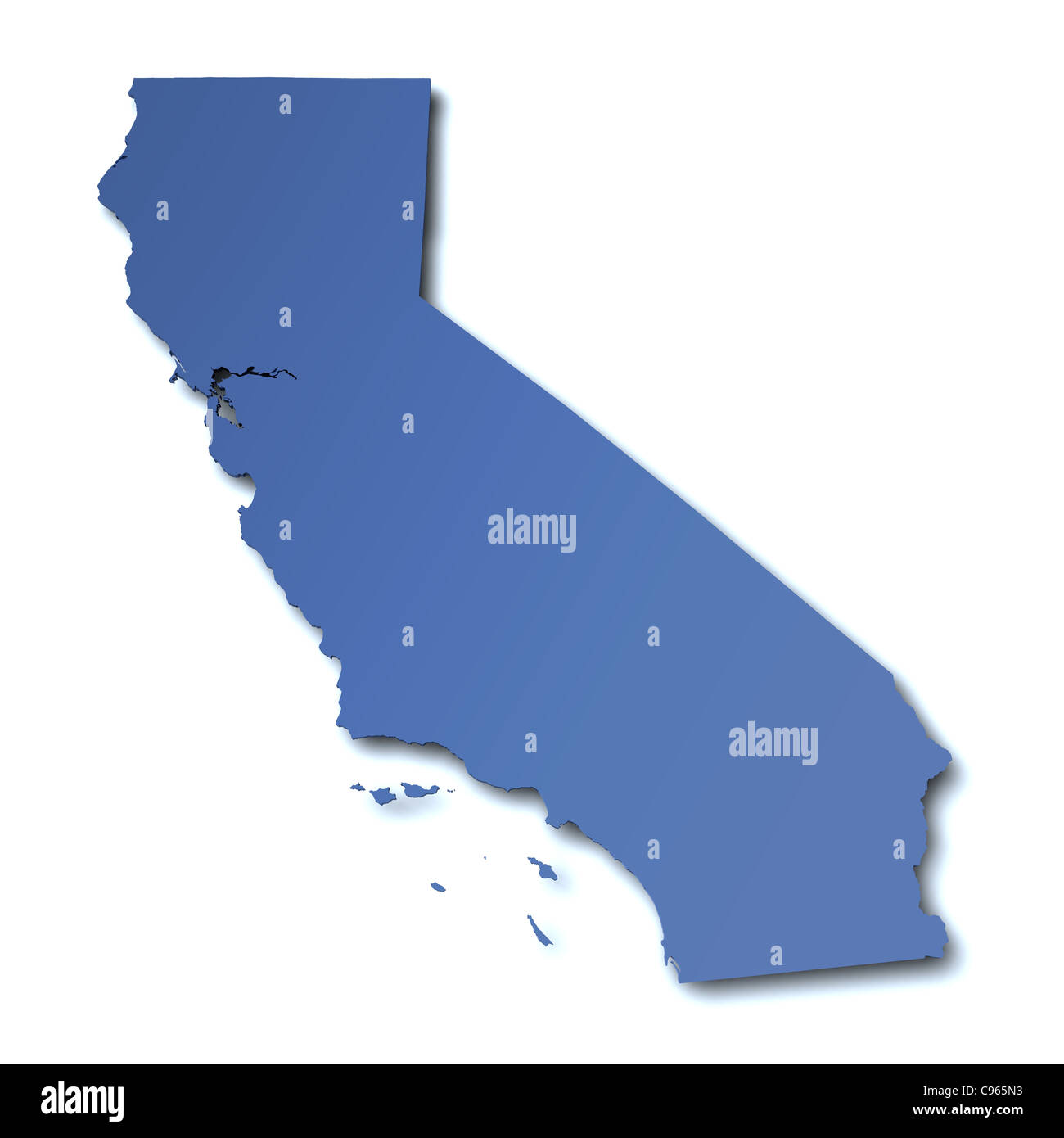 Mappa dello stato della california immagini e fotografie stock ad alta ...