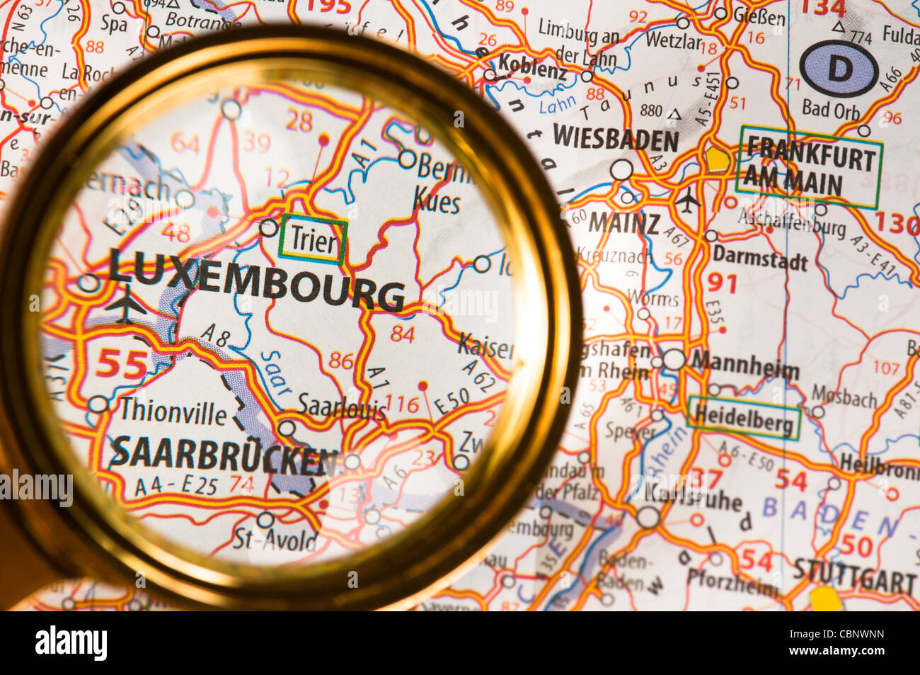 Mappa stradale di lussemburgo immagini e fotografie stock ad alta ...