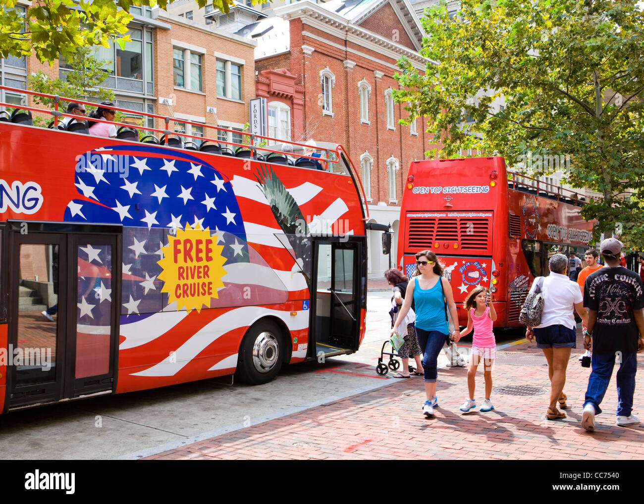 Open top bus tour - Washington DC, Stati Uniti d'America Foto stock - Alamy