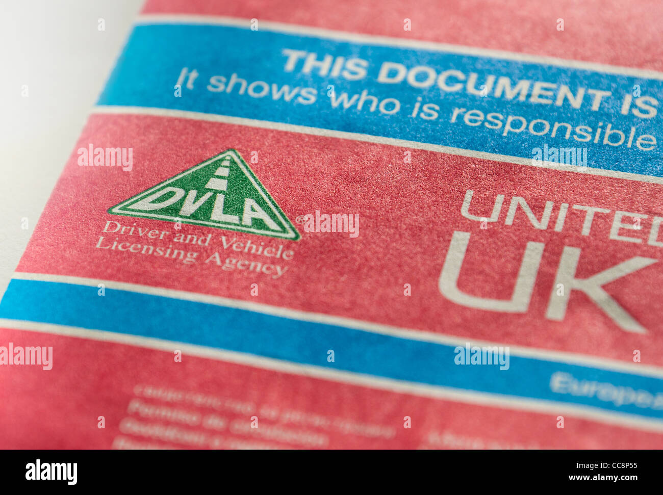 Certificato di immatricolazione del veicolo documento v5c immagini e fotografie stock ad alta ...