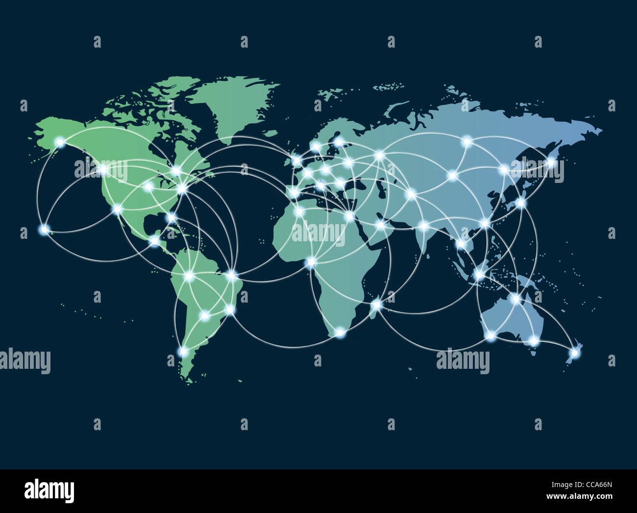 Global Networking simbolo della comunicazione internazionale con un ...