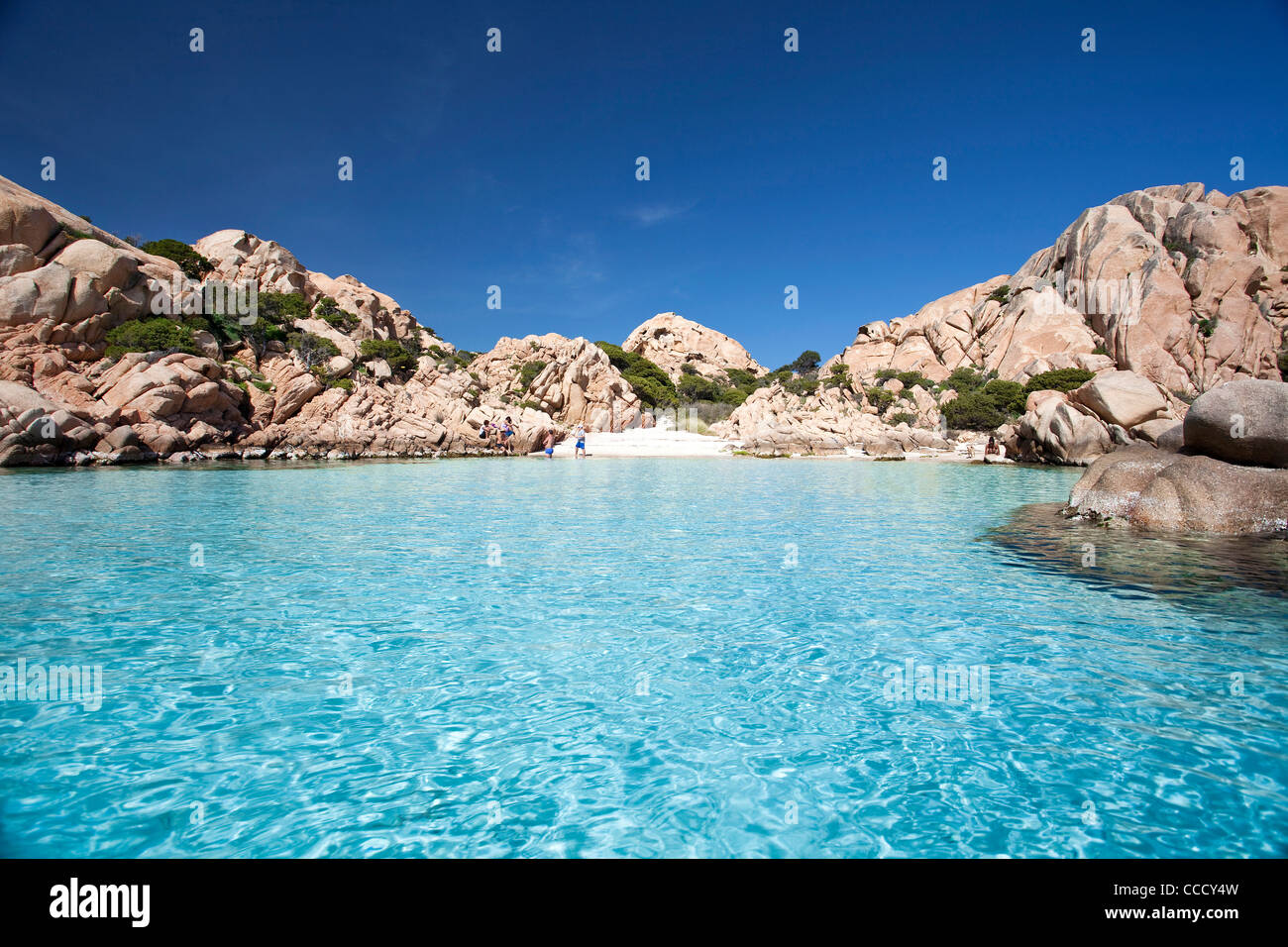 Tahiti spiaggia, Cala Coticcio, Isola di Caprera, Arcipelago della ...