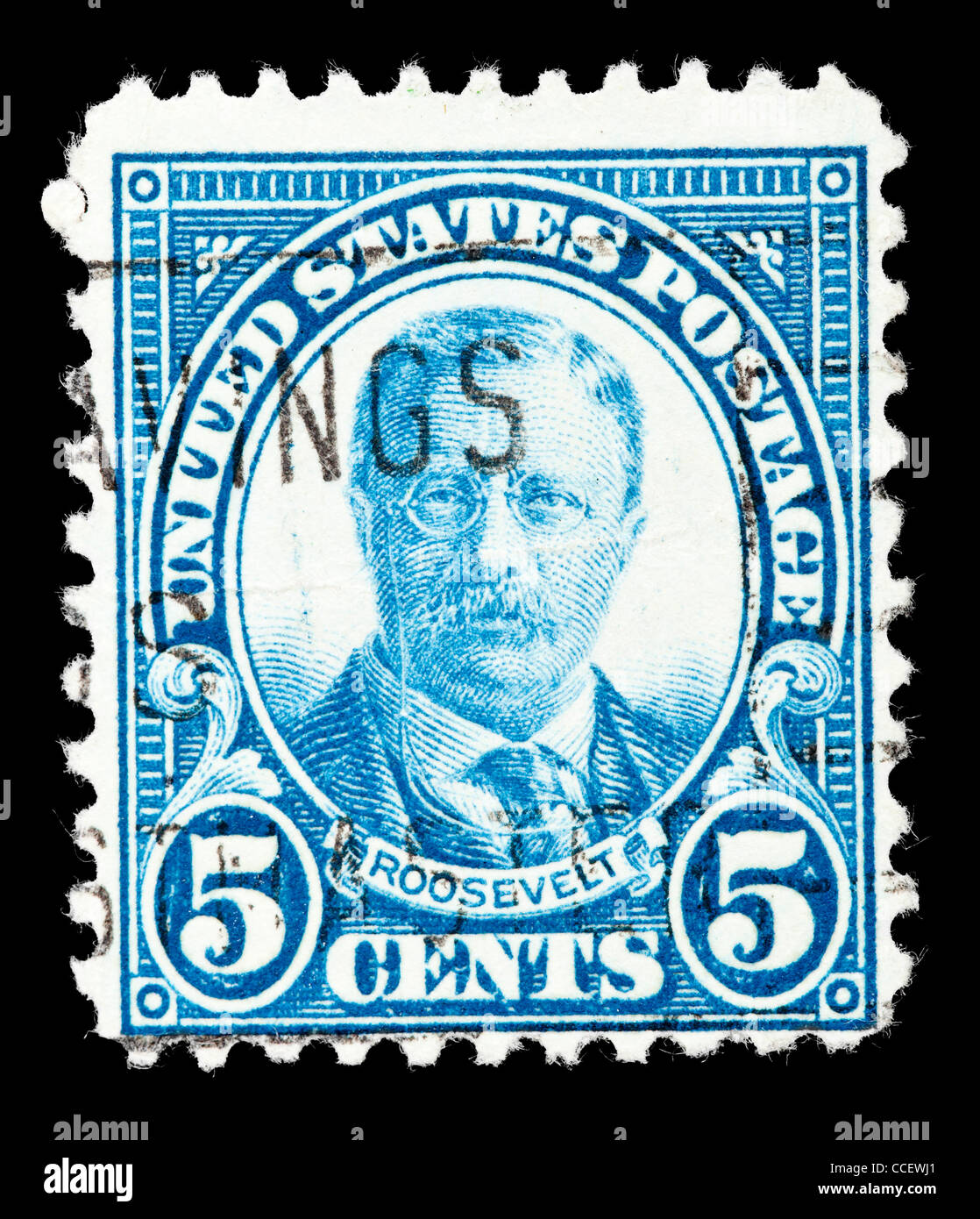Francobollo: Stati Uniti affrancatura, Theodore Roosevelt, 5 cent, 1922 ...