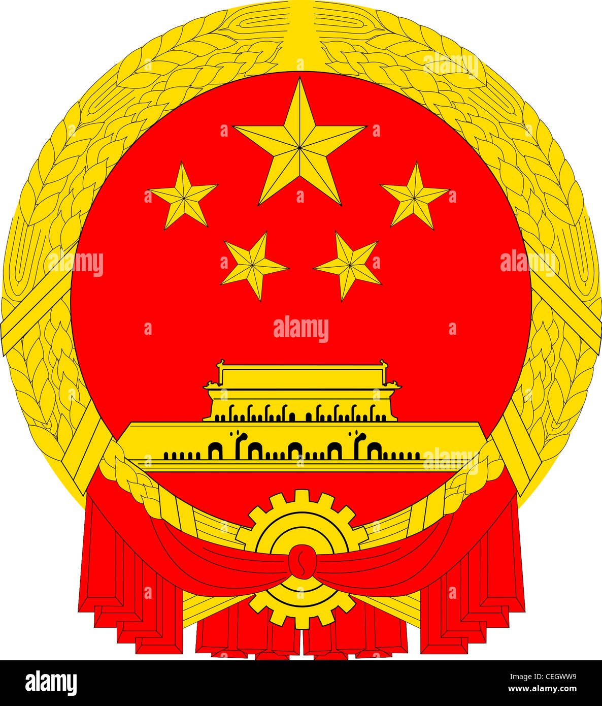 Stemma nazionale della Repubblica popolare di Cina Foto stock - Alamy