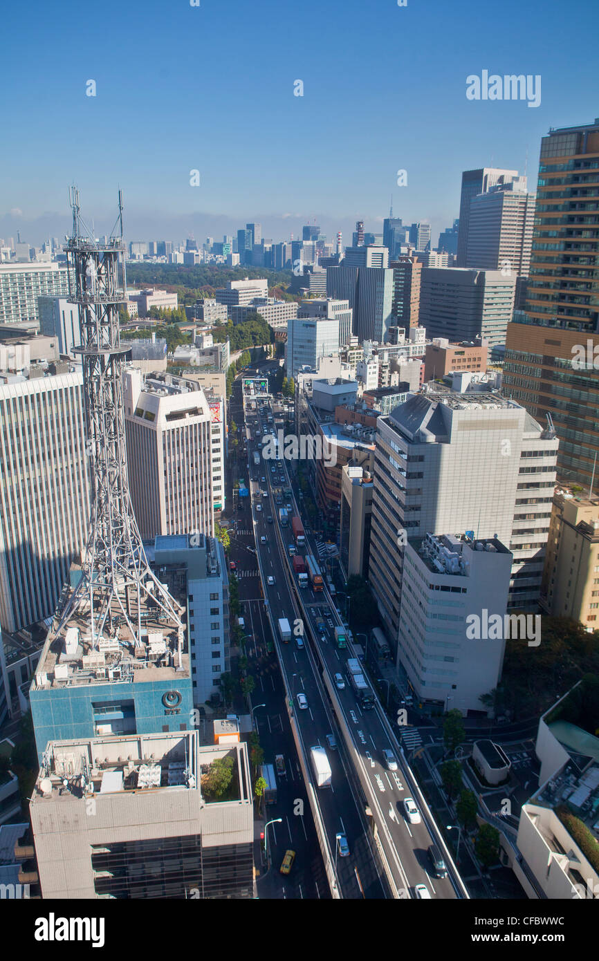 Giappone, Asia, Tokyo, città, Shuto Expressway, Skyline, Marunouchi ...