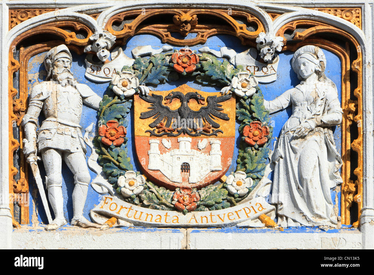 Stemma della città di Anversa, Belgio Foto stock - Alamy