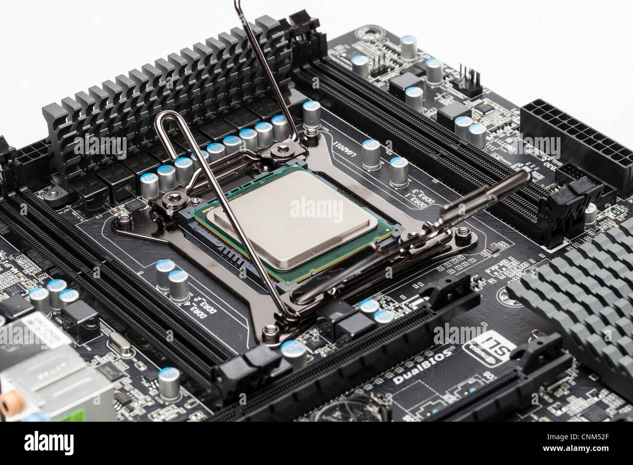 Empty processor on computer motherboard immagini e fotografie stock ad ...