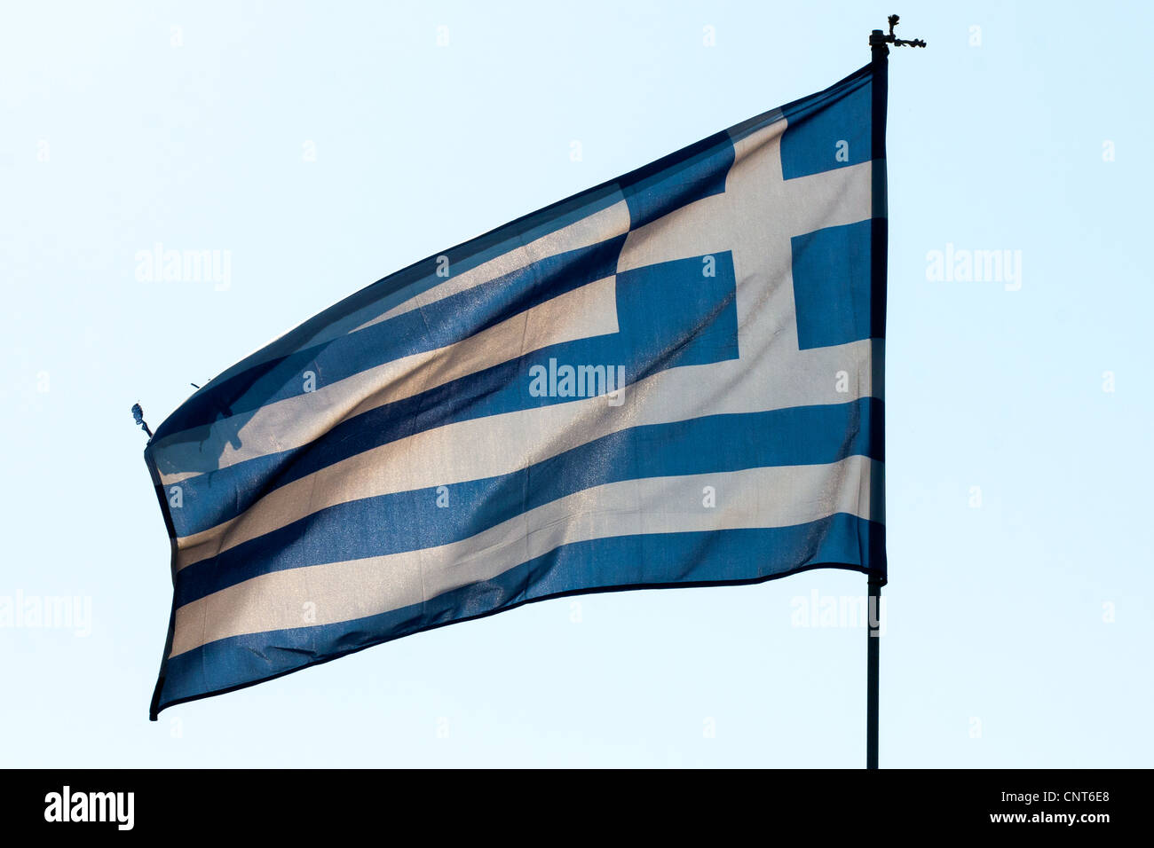 Bandiera greca blu immagini e fotografie stock ad alta risoluzione - Alamy