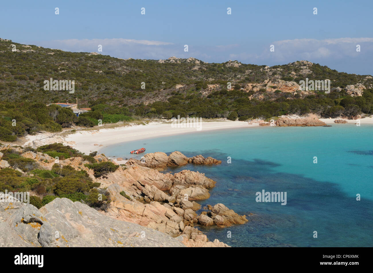 La vista sulla famosa spiaggia di Spiaggia Rosa di Budelli isola dell ...