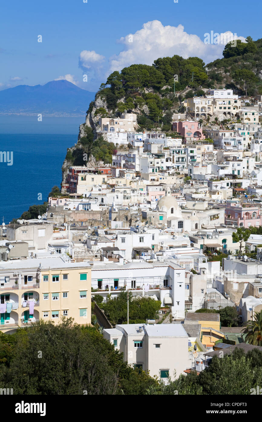 Capri città sull isola di Capri, la baia di Napoli, Campania, Italia ...