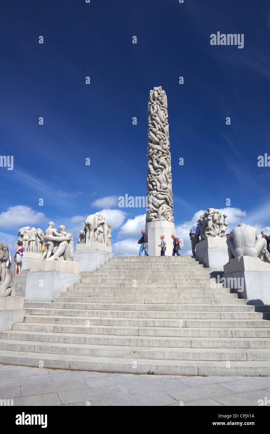 Monolito da Gustav Vigeland, sculture in granito nel Parco delle ...