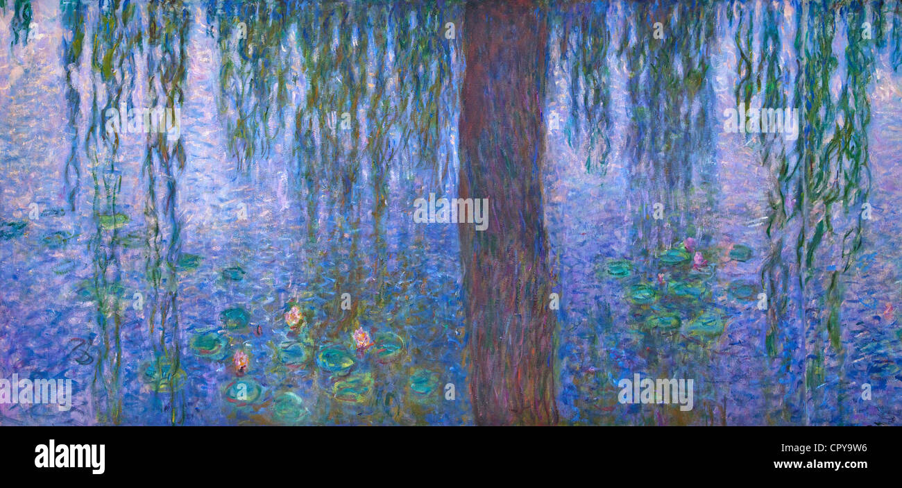 Dettaglio delle ninfee di Claude Monet, il Musee de L'Orangerie Museum ...