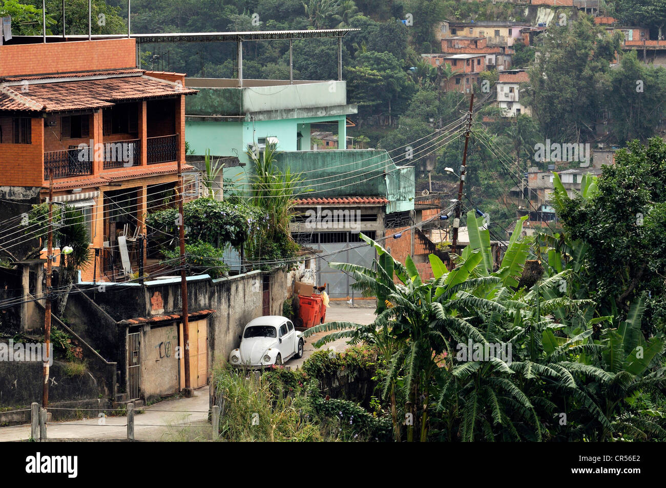 Bidonville di Favela Morro da Formiga, quartiere Tijuca, Rio de Janeiro ...