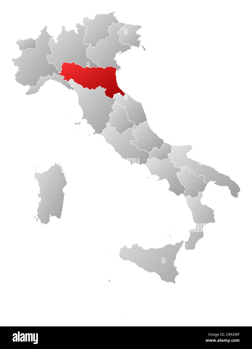Mappa politica dell Italia con le diverse regioni in cui la Regione ...