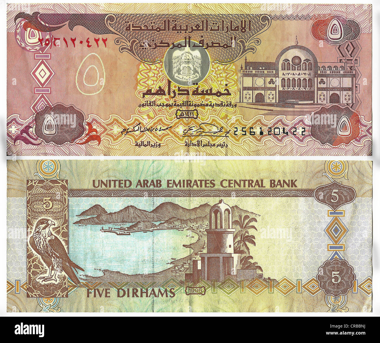 La banconota, anteriore e posteriore, Emirati Arabi Uniti banca ...