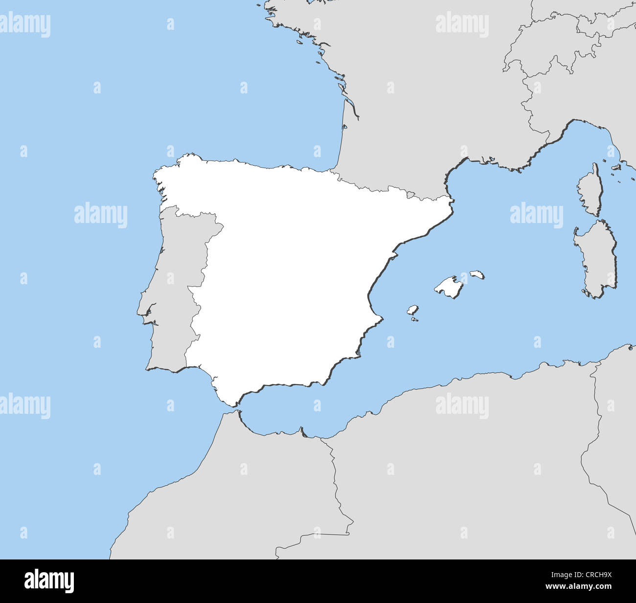 Mappa politica della Spagna con le varie regioni Foto stock - Alamy