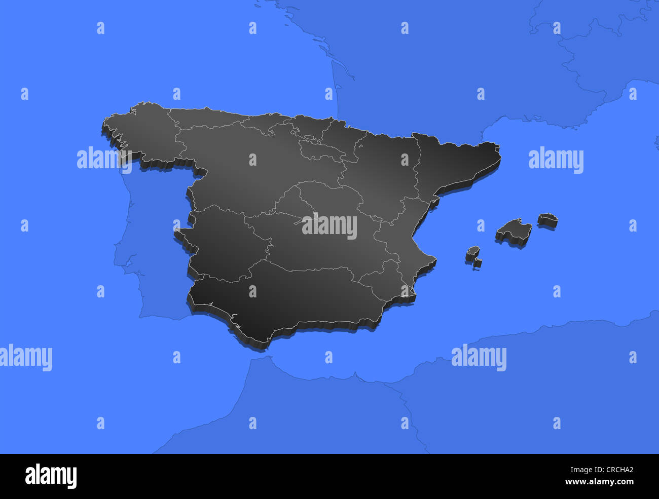 Mappa politica della Spagna con le varie regioni Foto stock - Alamy