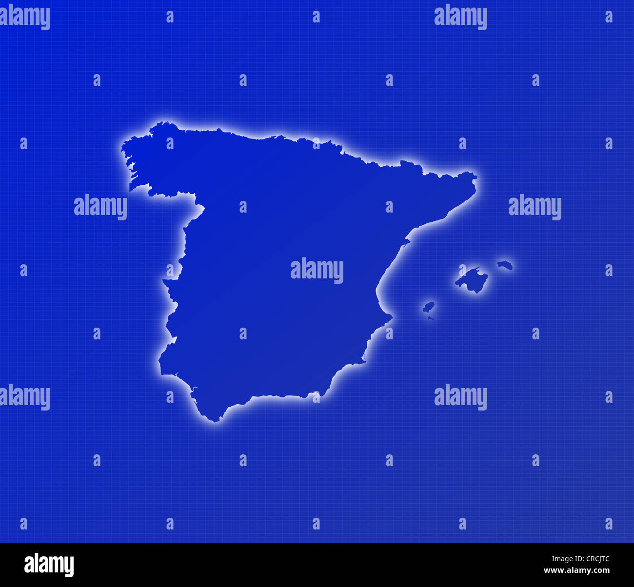 Mappa politica della Spagna con le varie regioni Foto stock - Alamy