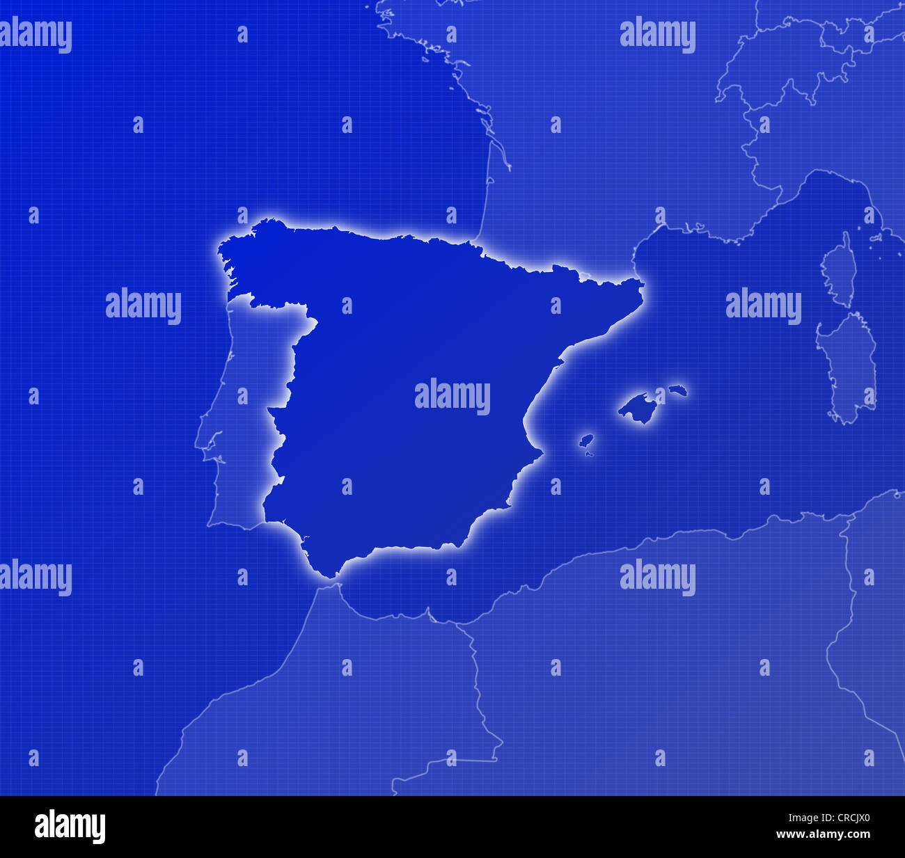Mappa politica della Spagna con le varie regioni Foto stock - Alamy