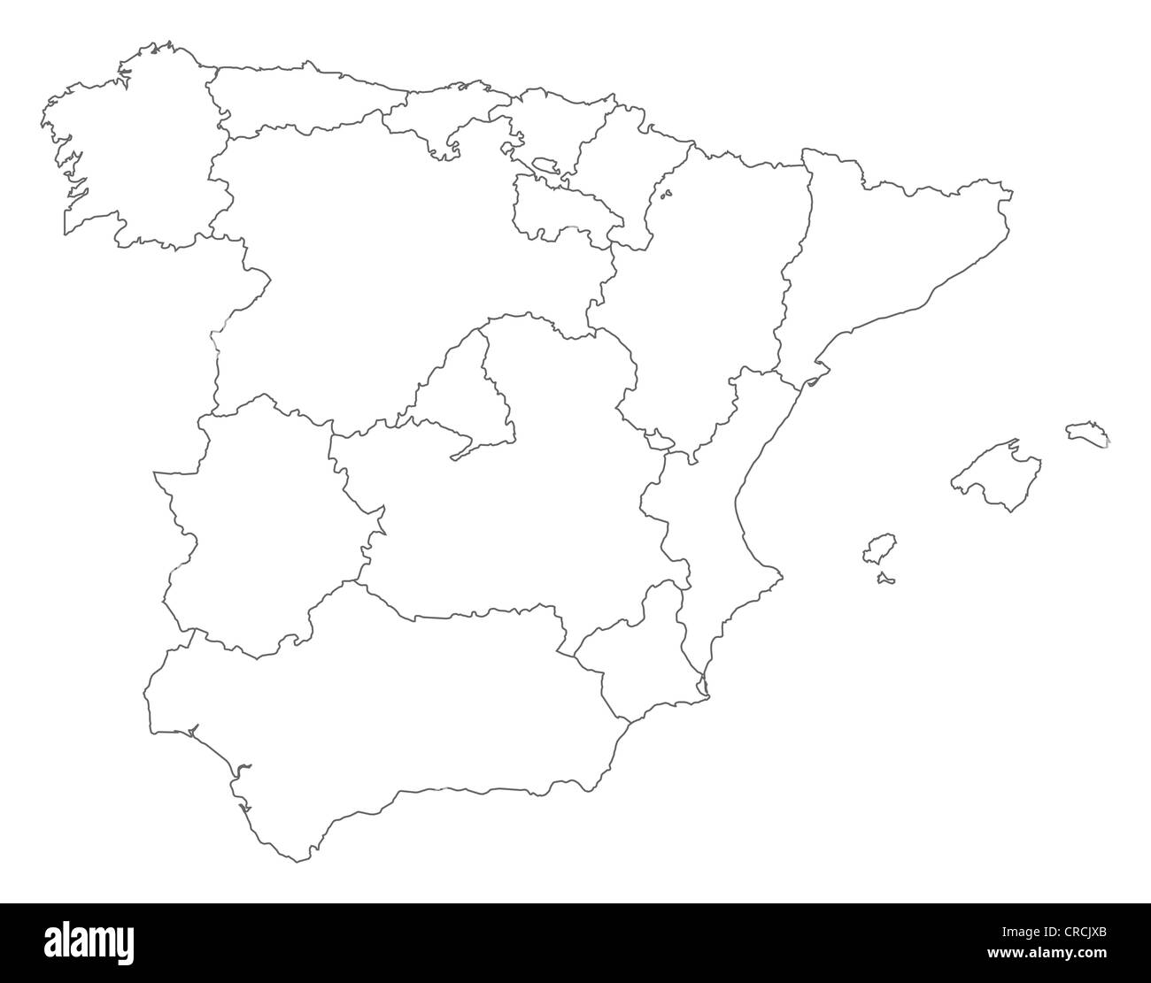 Mappa politica della Spagna con le varie regioni Foto stock - Alamy
