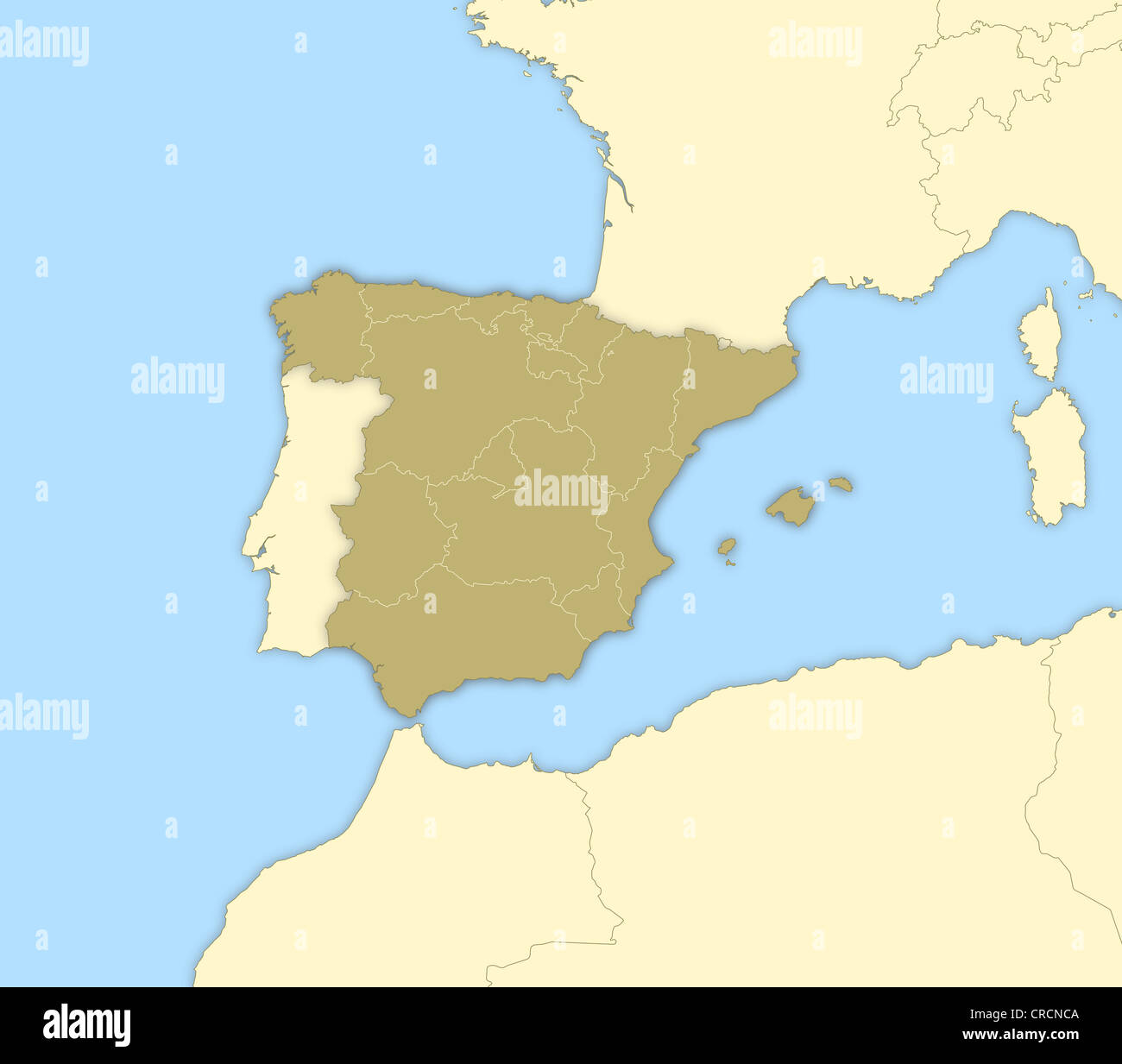 Mappa politica della Spagna con le varie regioni Foto stock - Alamy