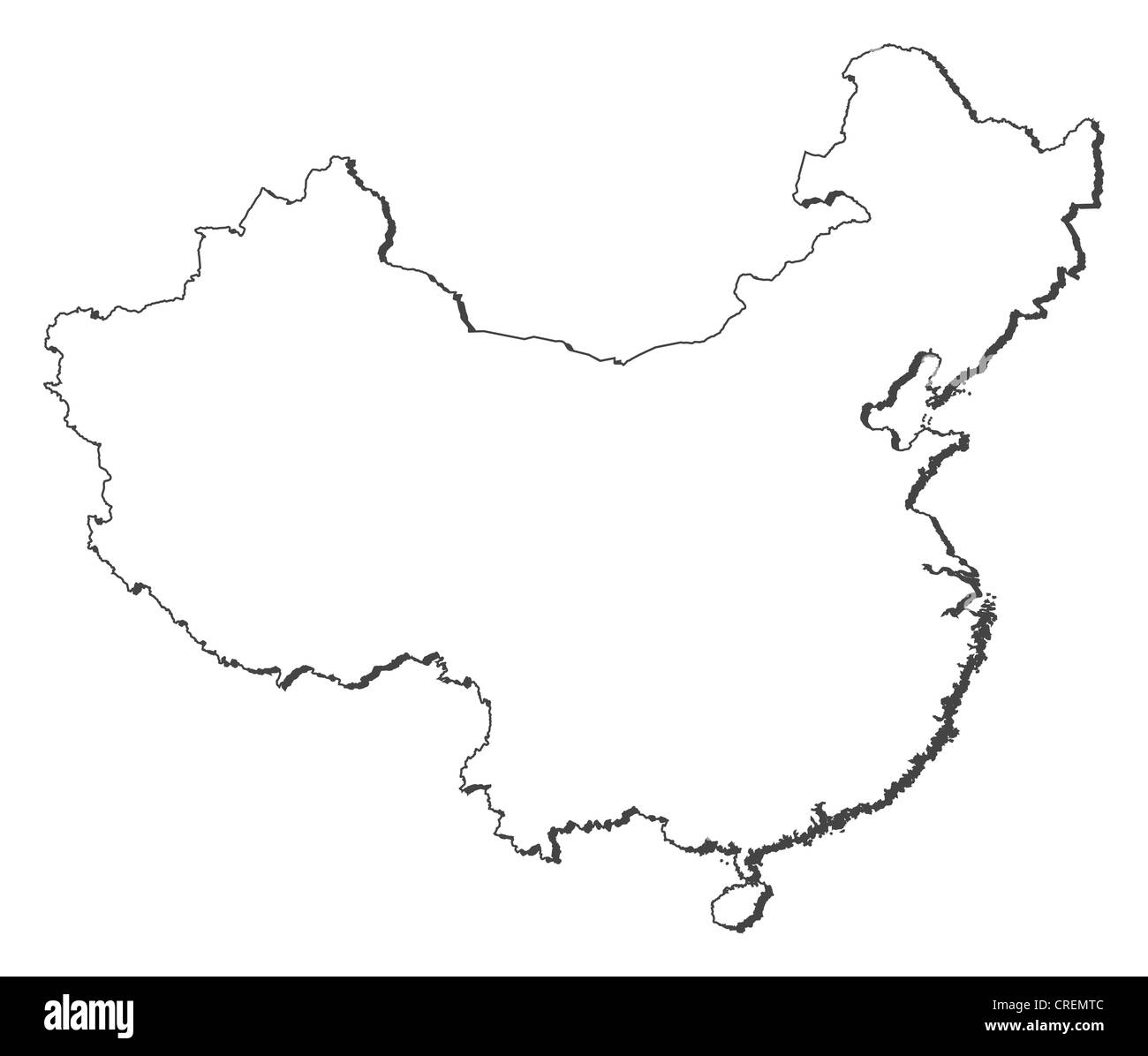 Regioni mappa della cina Foto e Immagini Stock in Bianco e Nero ...