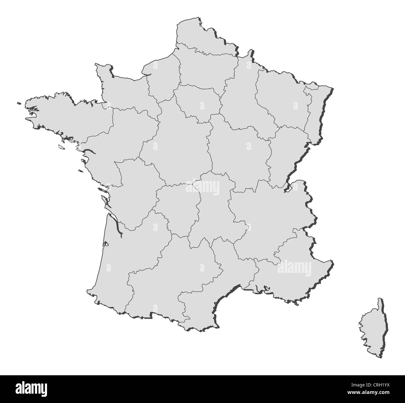 Mappa Politico della Francia con le varie regioni Foto stock - Alamy