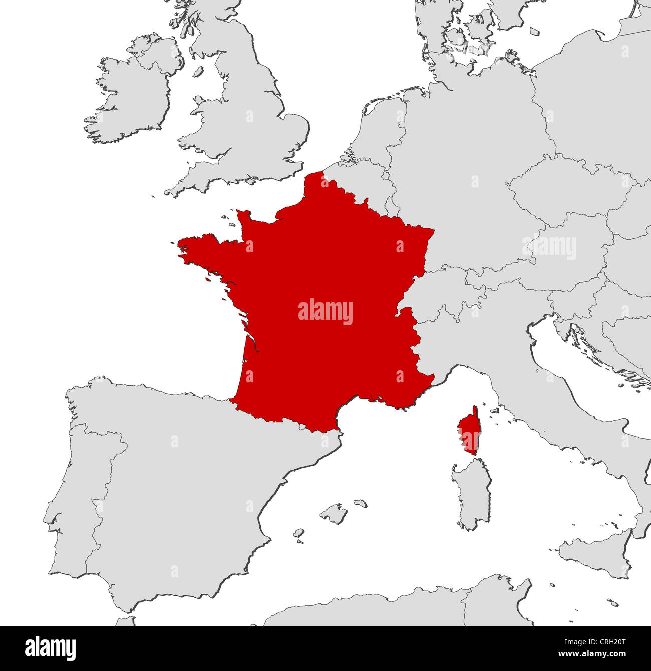 Mappa Politico della Francia con le varie regioni Foto stock - Alamy