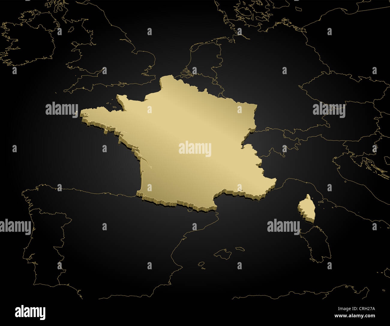 Mappa Politico della Francia con le varie regioni Foto stock - Alamy