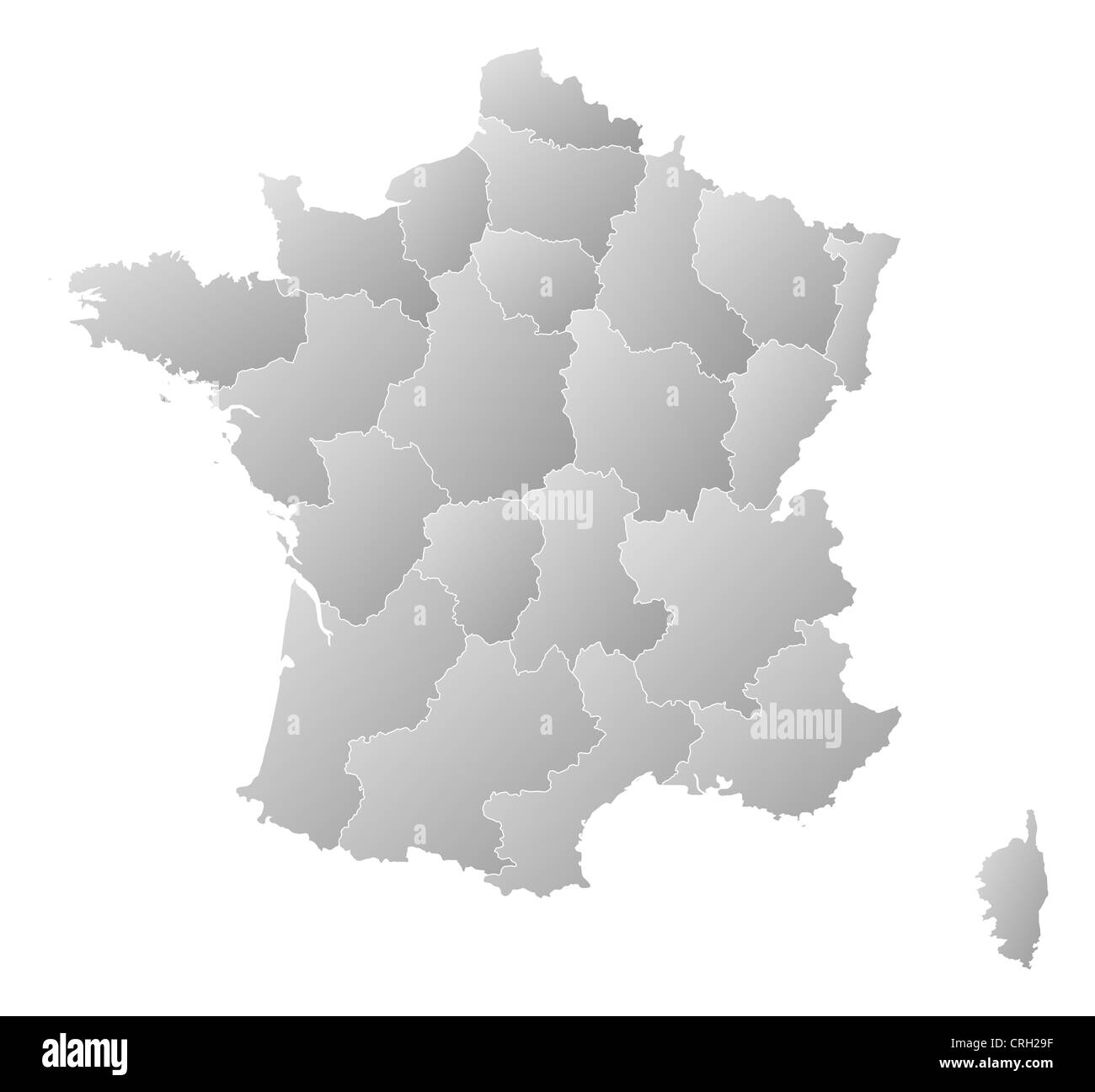 Mappa Politico della Francia con le varie regioni Foto stock - Alamy