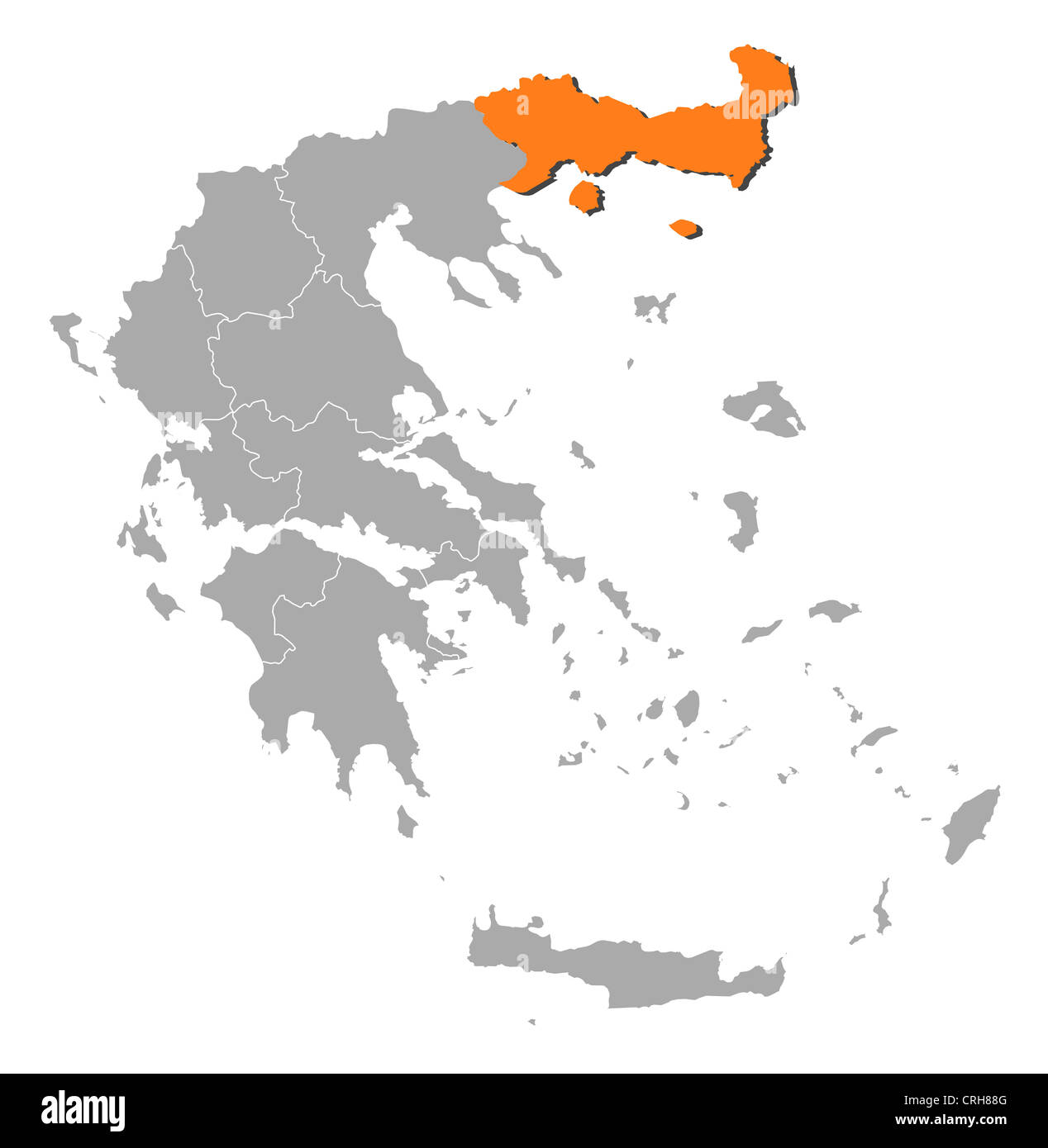 Mappa Politico della Grecia con i vari Stati in cui la Macedonia ...